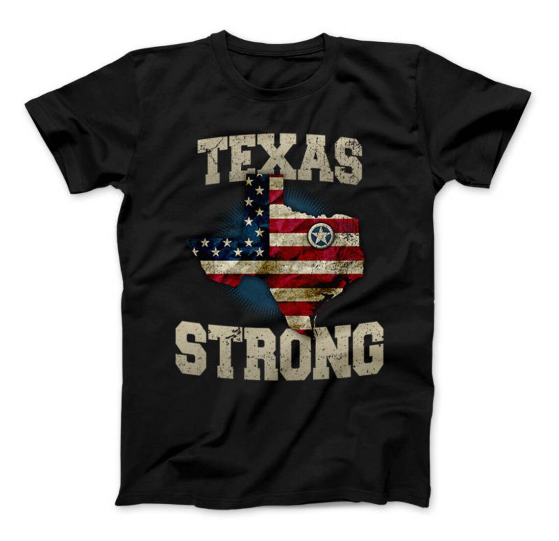 Texas Strong T-Shirt The Great State Of Texas and US Flag | Etsy