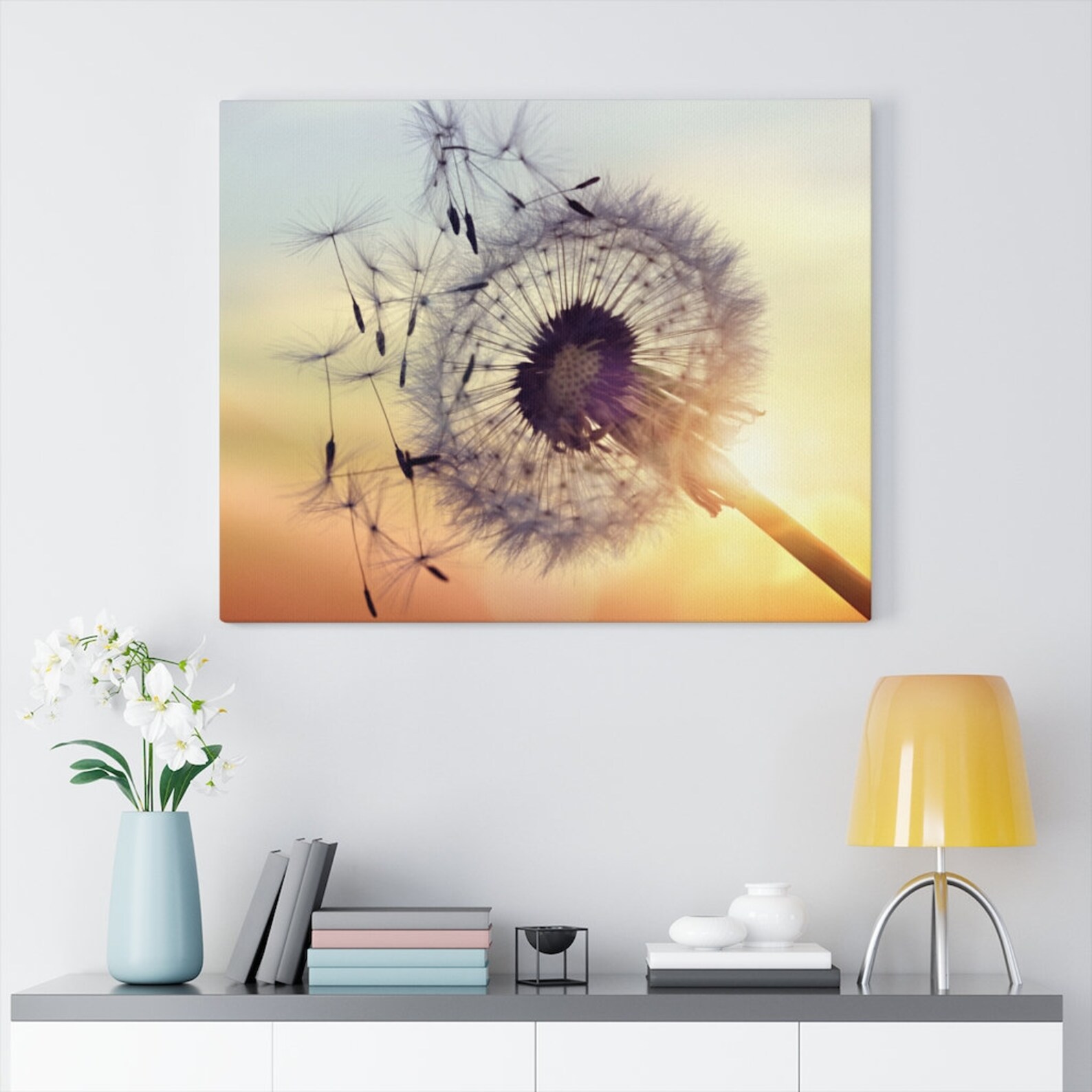 Dandelion Sunset Canvas Wall Art Dandelion Print Dandelion - Etsy