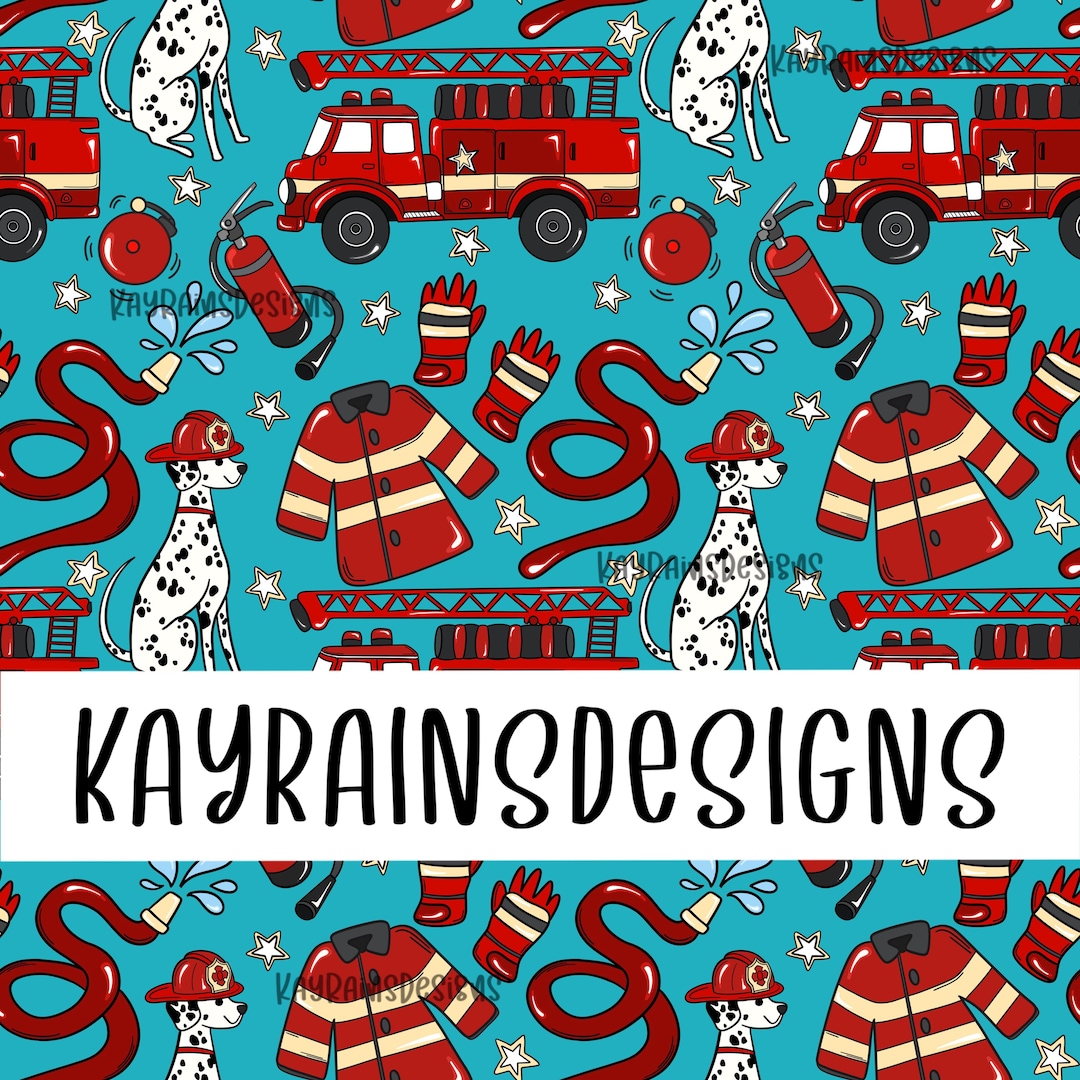 Firefighter Seamless File - Digital Download, Seamless Pattern for ...