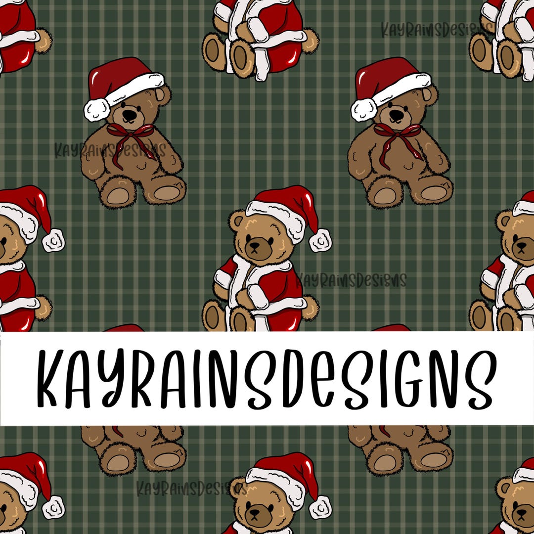 Christmas Teddy Bear Seamless File -digital Download, Seamless Pattern ...