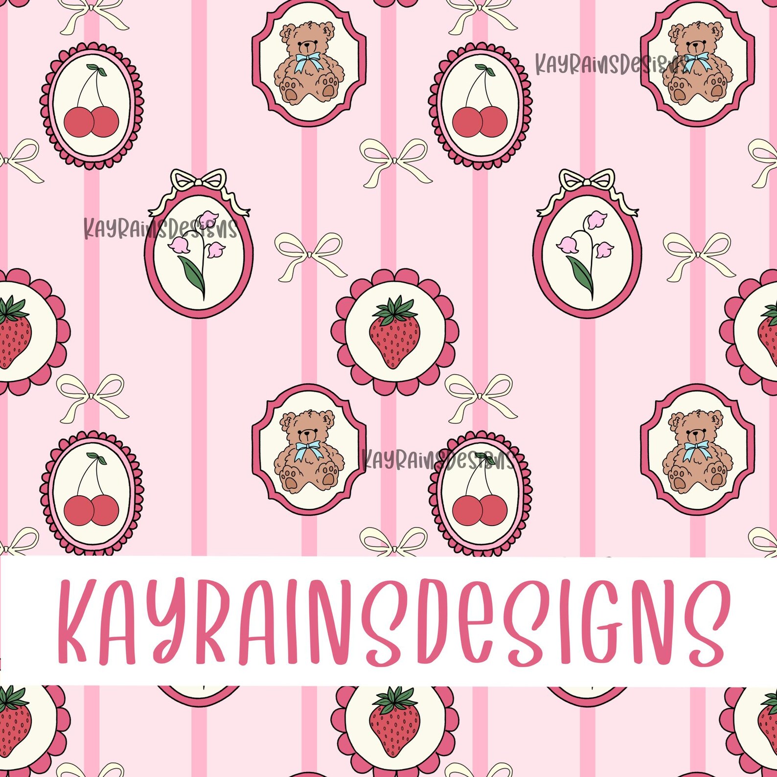 Pink Coquette Seamless File - Digital Download, Seamless Pattern for ...