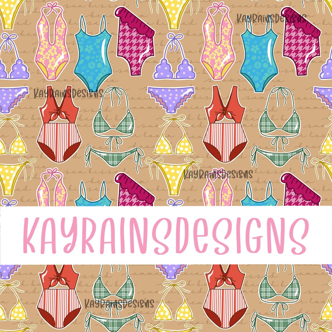 Summer Swimsuit Seamless File - Digital Download, Seamless Pattern for ...