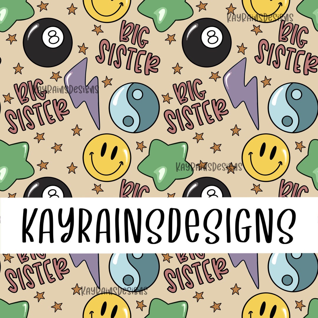 Big Sister Seamless File - Digital Download, Seamless Pattern for ...