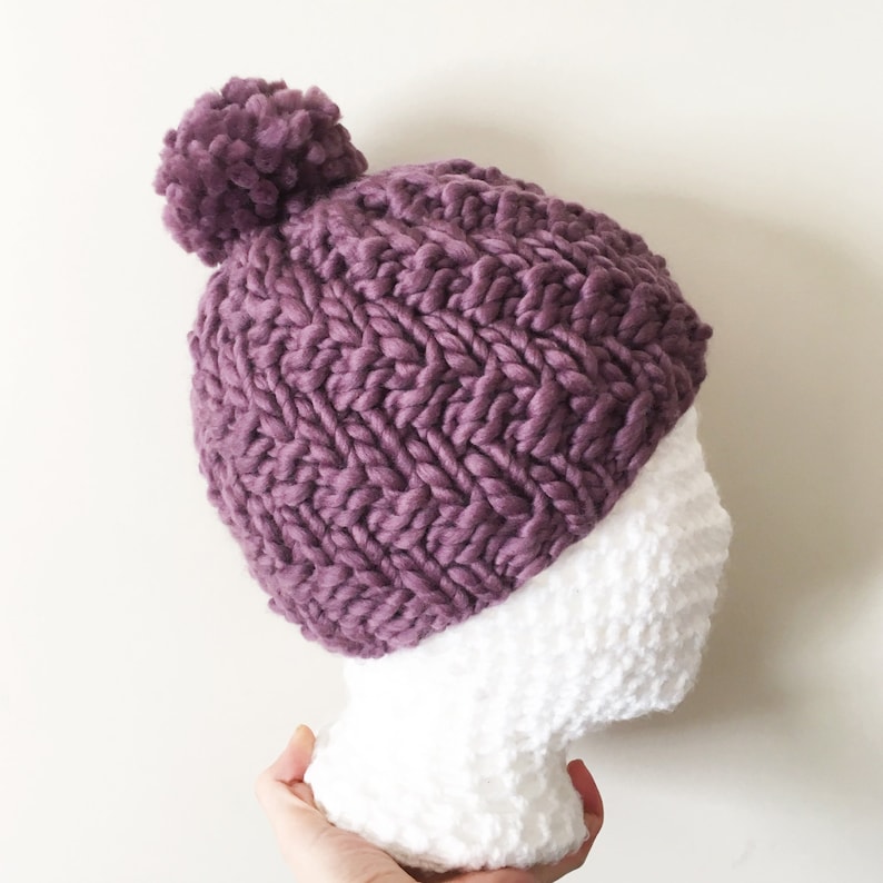 Twist Top Touque PDF Pattern // Chunky // Knit // Pompom - Etsy