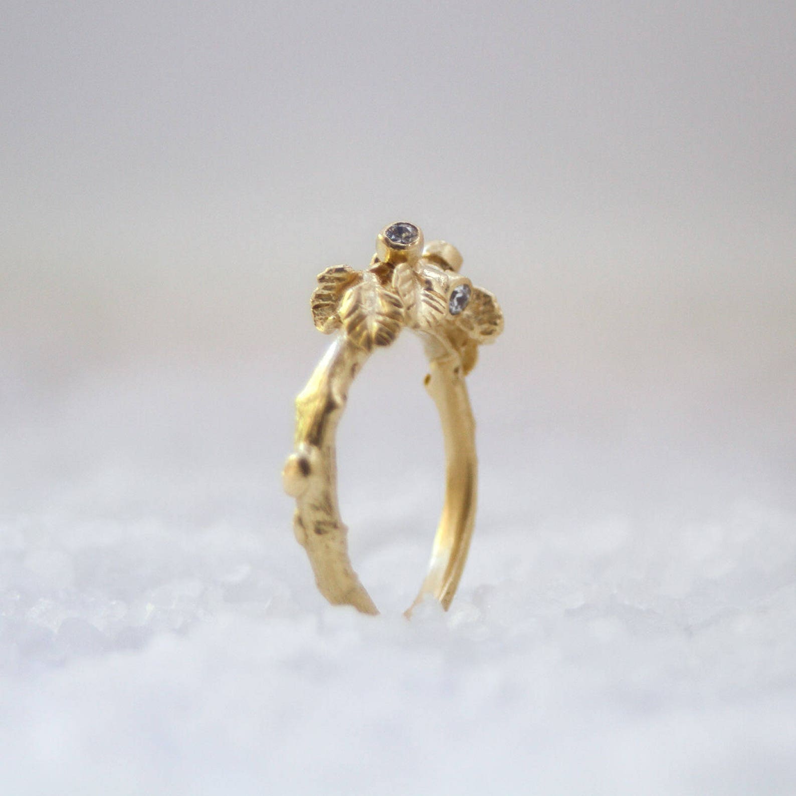 Delicate Ring Diamond Ring 14k Gold Ring Unique Ring - Etsy