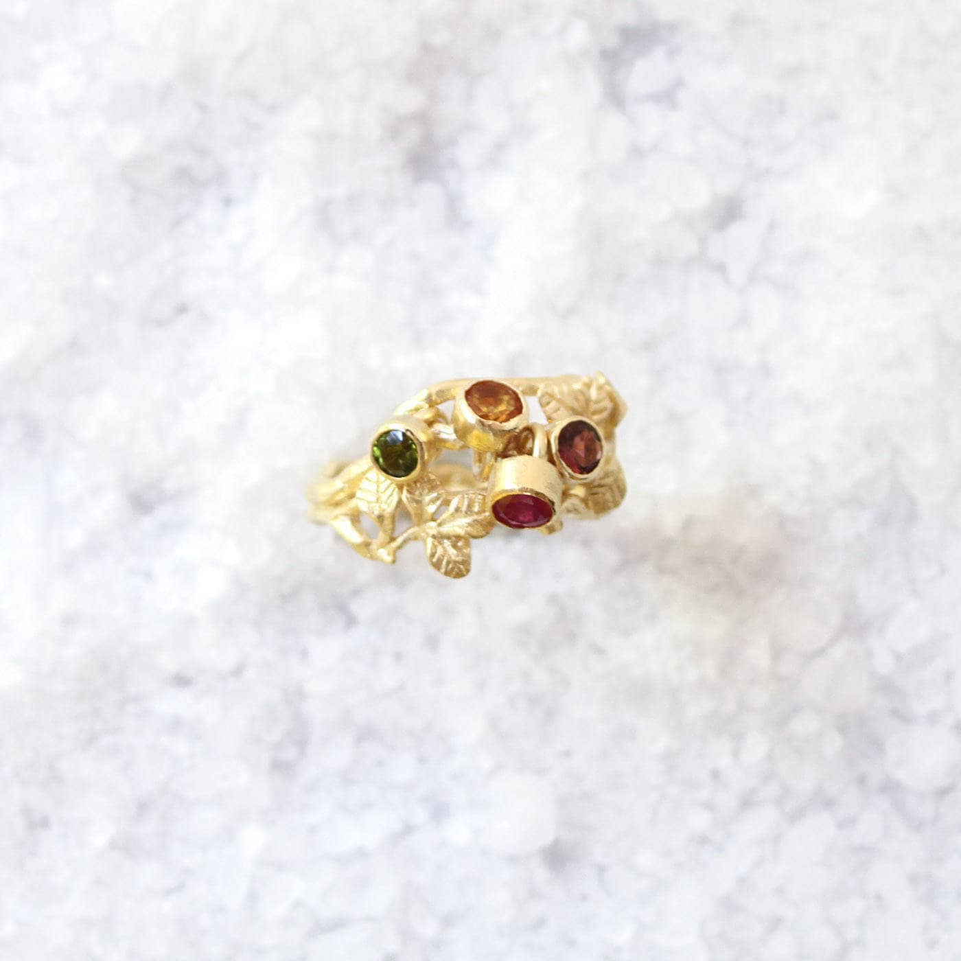 Colorful Ring, Dangle Charm Ring, Unique Ring, Romantic Ring, Botanic ...