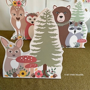 Woodland Animal Table Displays // Woodland Theme Party Decor - Etsy