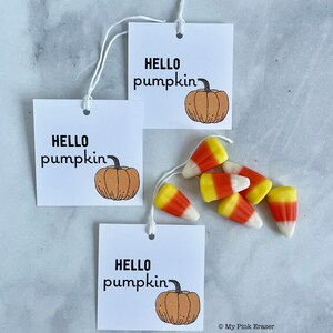Hello Pumpkin Cookie Tag // Printable Halloween Treat Tag // Halloween ...