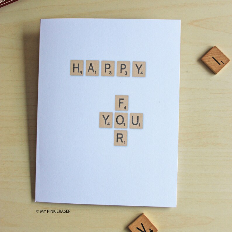Scrabble Theme Card Set - Etsy