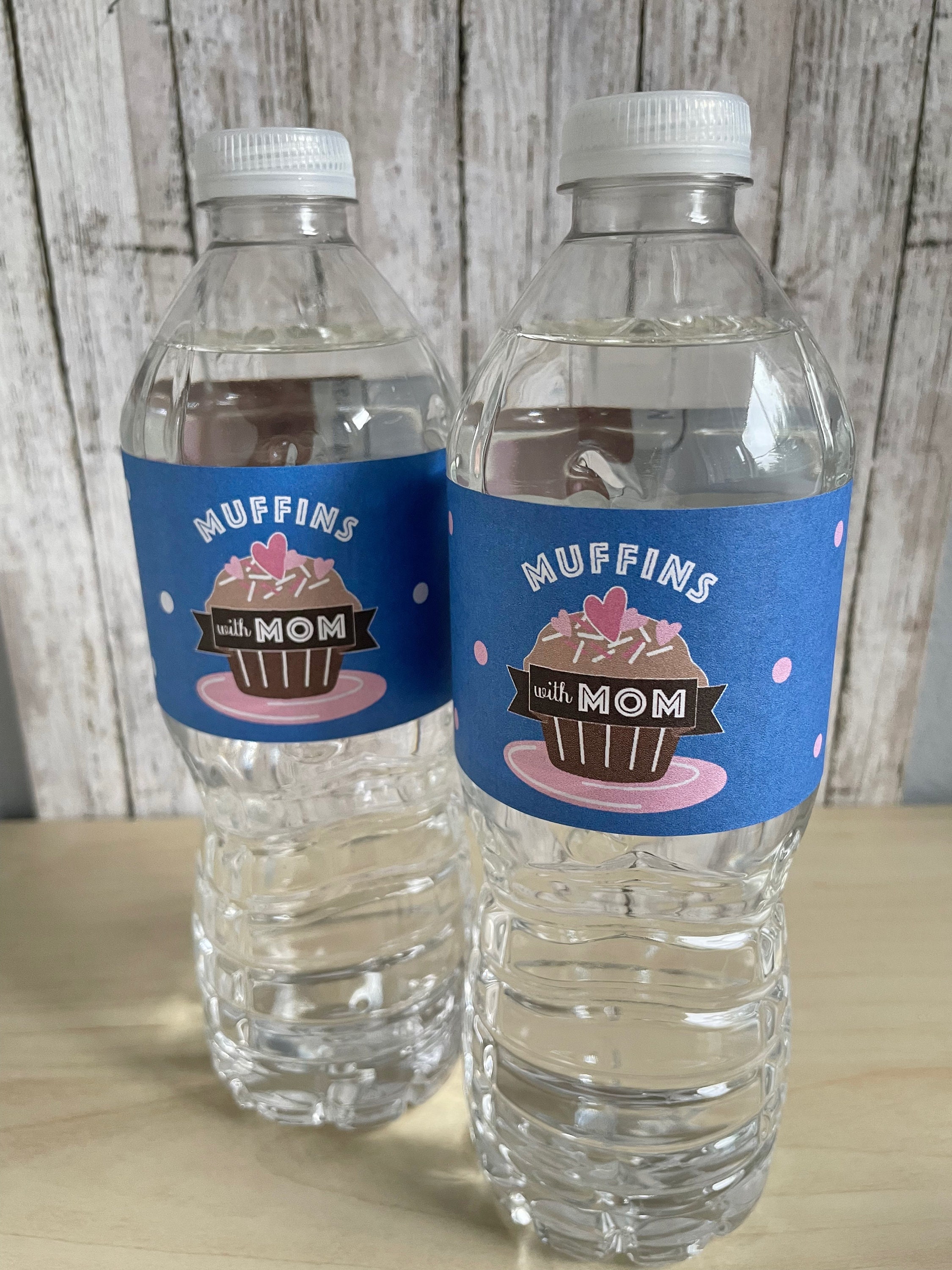 Muffins With Mom Water Bottle Label // Mom Water Bottle Wrap - Etsy