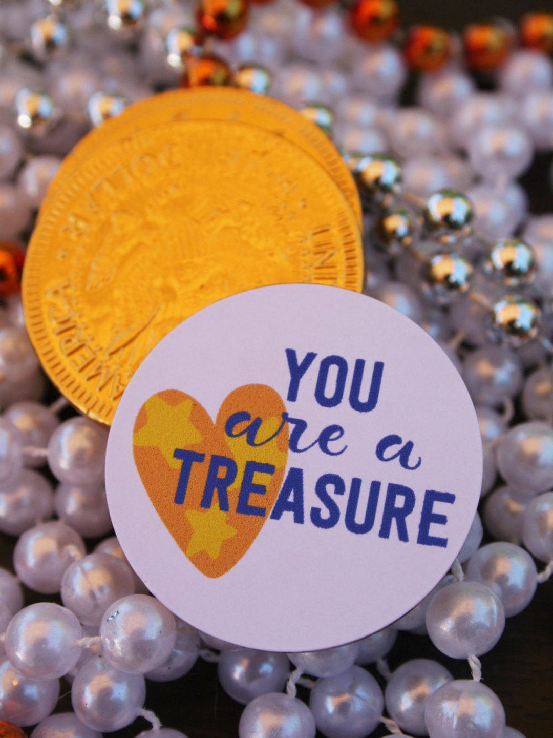 Treasure Sticker // Sticker for Chocolate Coin Favor //chocolate ...