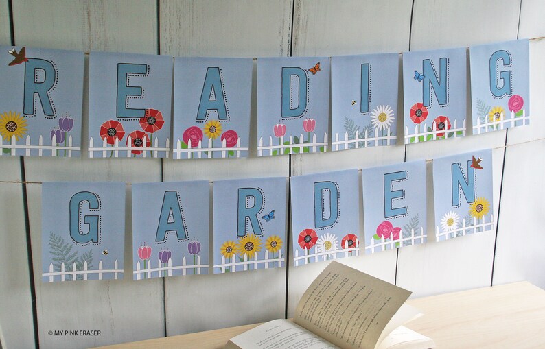 Reading Garden Banner // Classroom Banner - Etsy