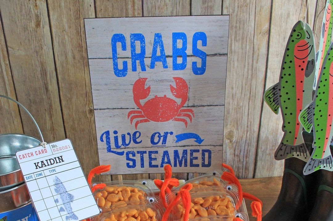 Crab Sign // Fishing Theme Party Sign - Etsy Australia