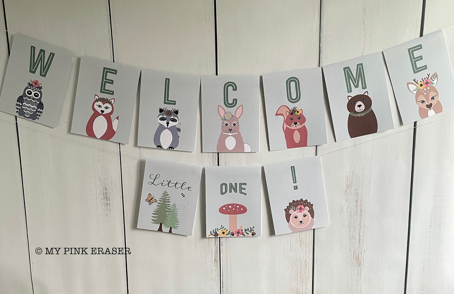 Woodland Animal Banner // Woodland Theme Party // Woodland Baby Shower ...
