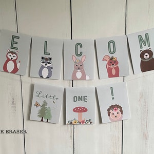 Woodland Animal Banner // Woodland Theme Party // Woodland Baby Shower ...