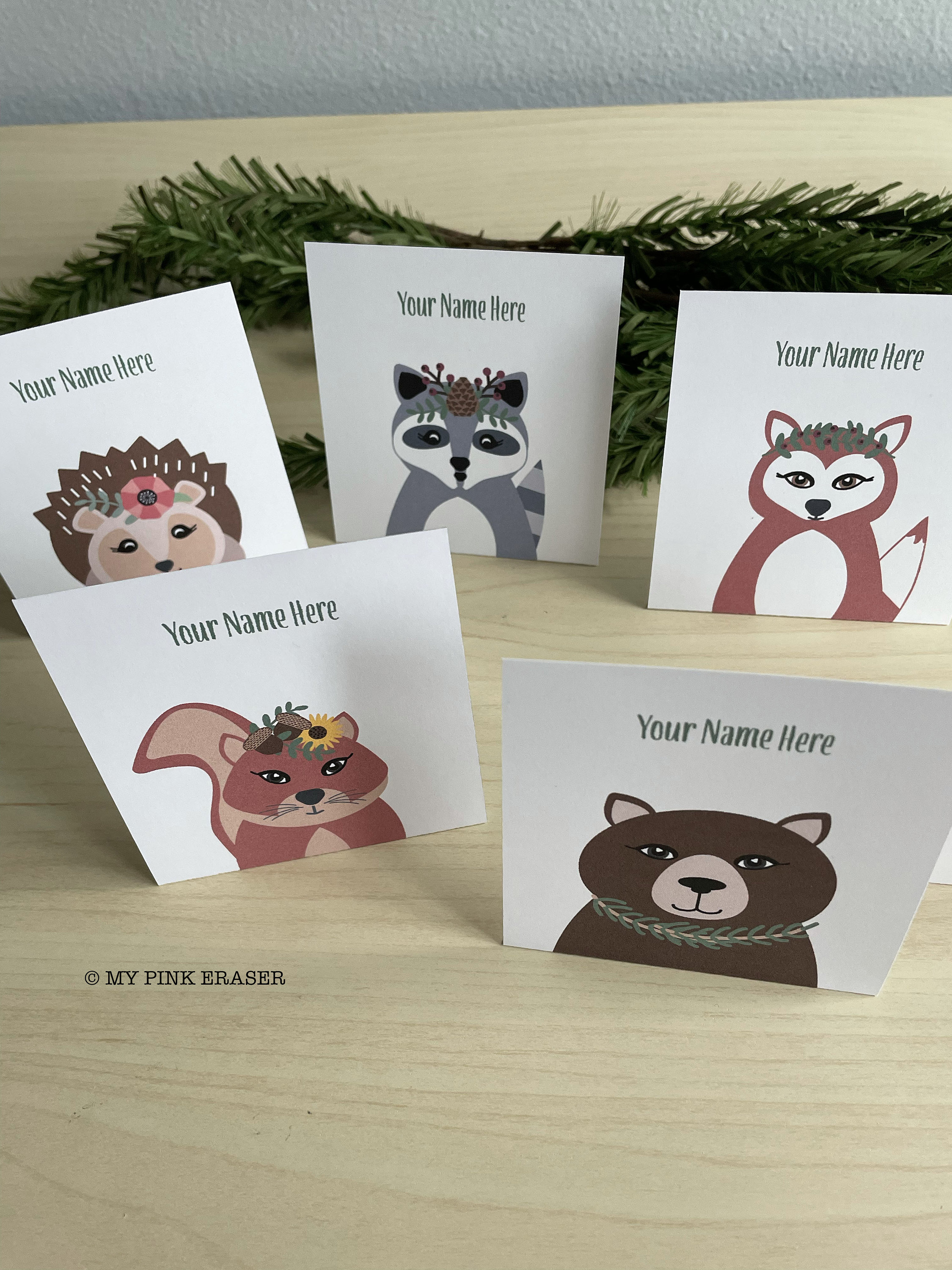 Woodland Animal Place Cards // Woodland Theme Party Decor //woodland ...