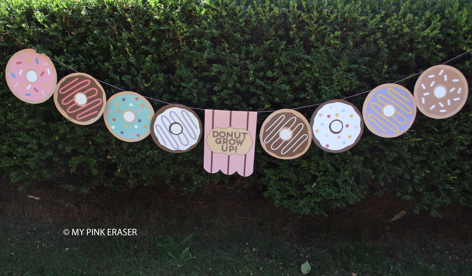 Donut Grow up Banner // Donut Party Decorations // Donut Theme // Donut ...