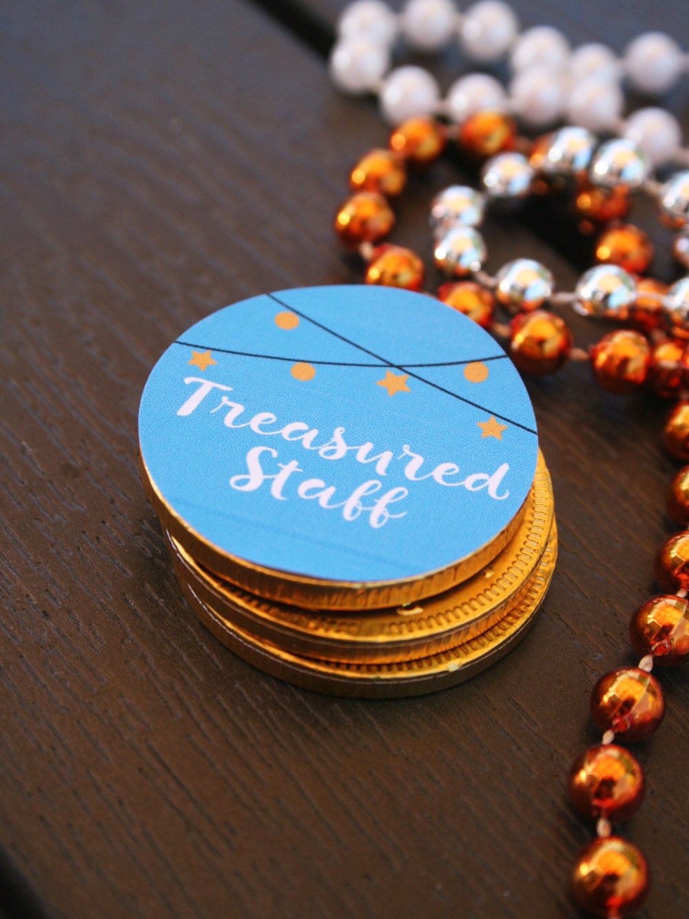 Treasured Staff Sticker // Sticker for Chocolate Coin Favor ...