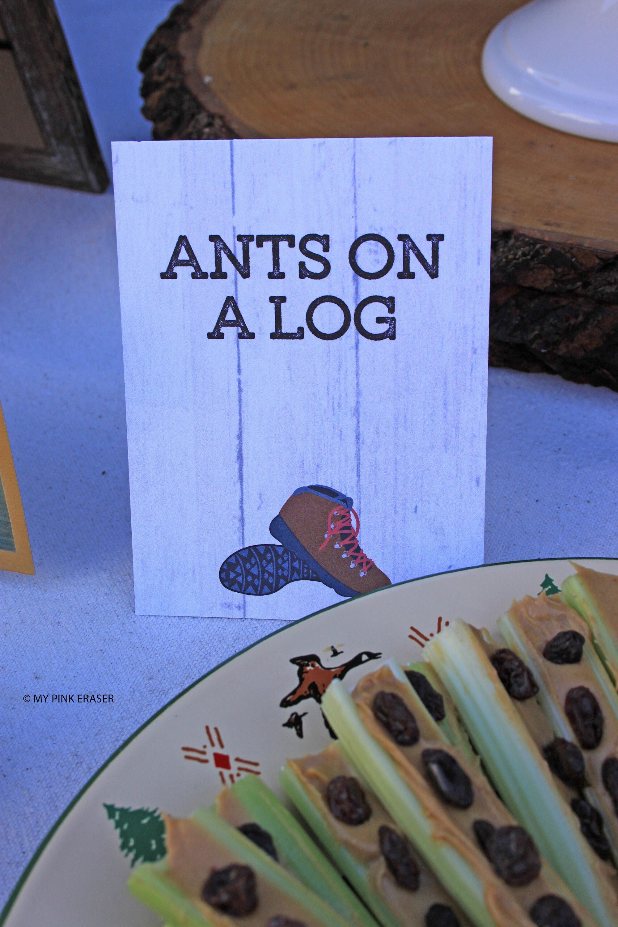 Lumberjack Theme Table Tents // Camping Theme Food Labels - Etsy