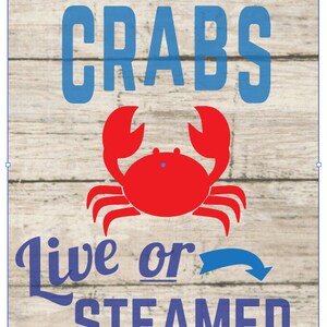 Crab Seafood Sign - Etsy