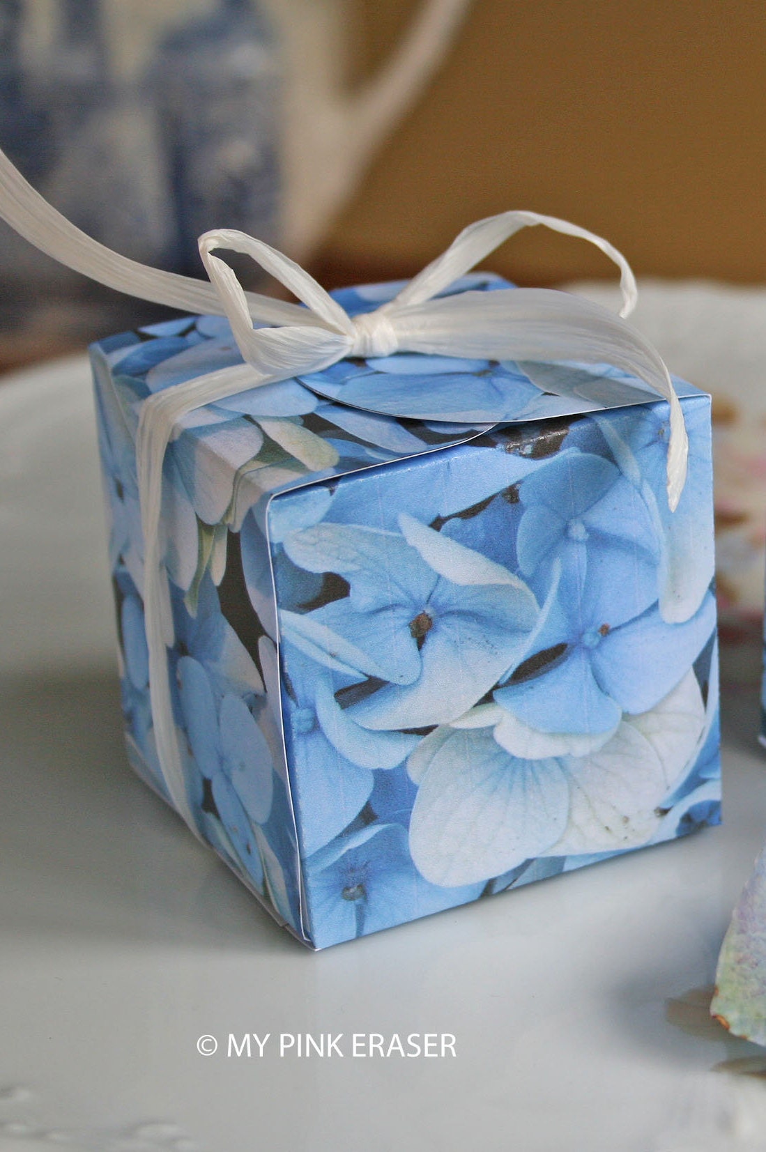 Hydrangea Favor Box // Hydrangea Flower Treat Box - Etsy