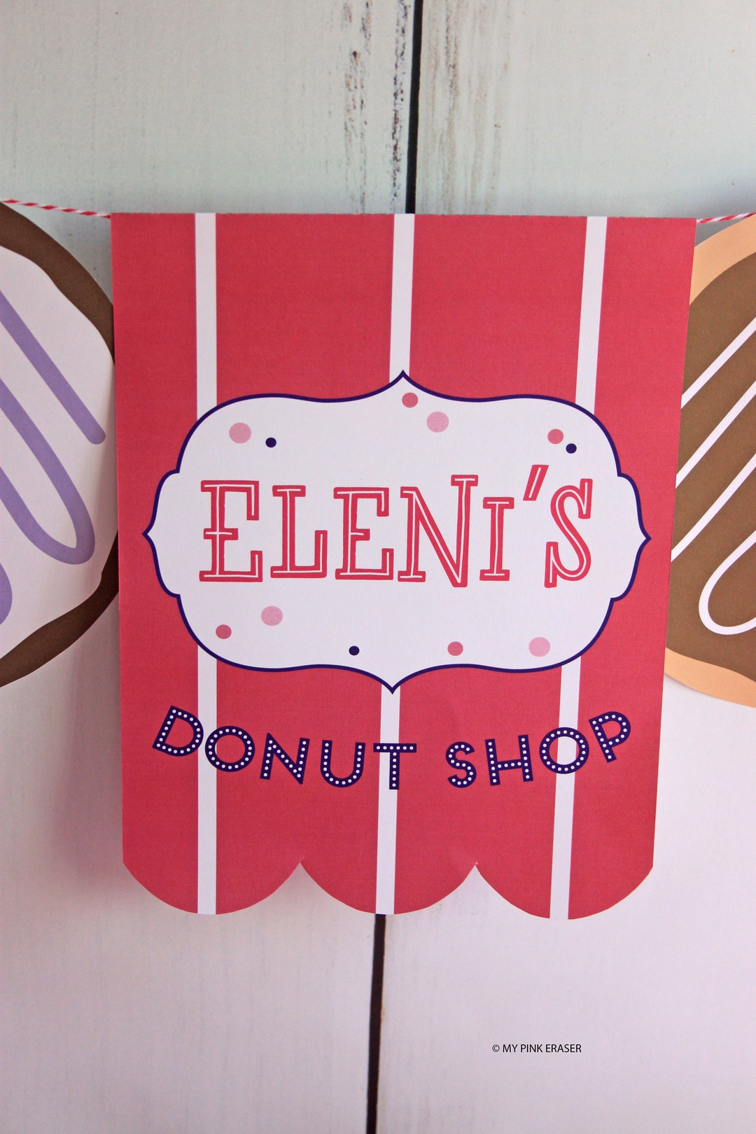 Custom Donut Party Banner // Donut Shop Custom Printables - Etsy UK