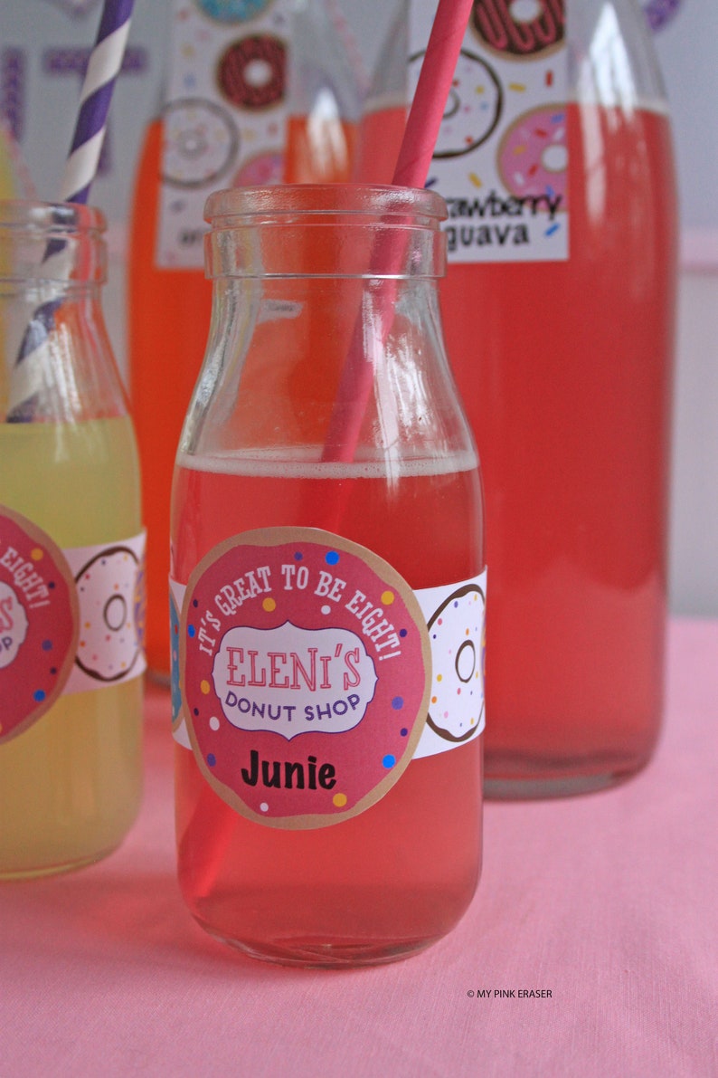 Personalized Donut Party Bottle Labels // Donut Theme // Custom Donut ...