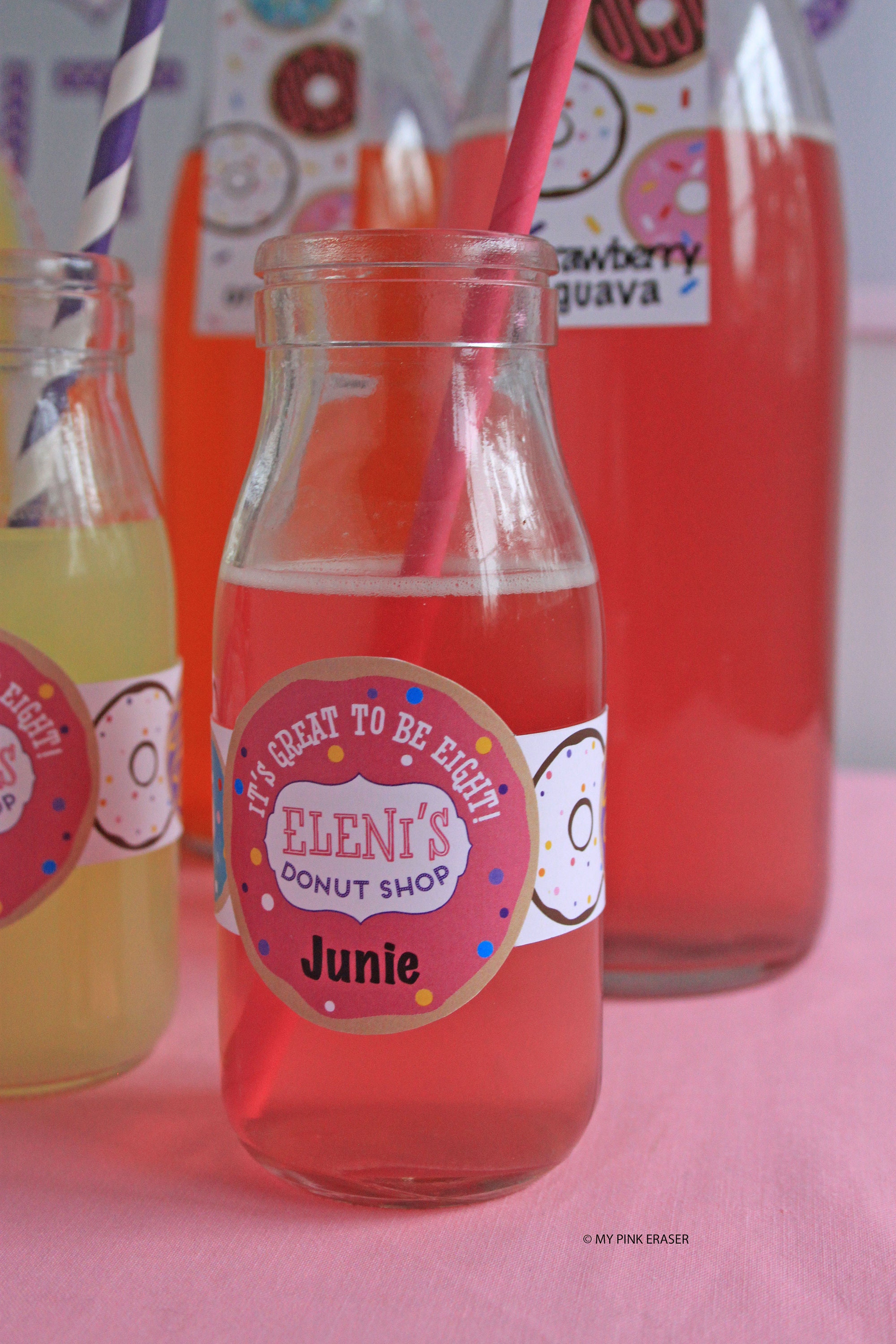 Personalized Donut Party Bottle Labels // Donut Theme // Custom Donut ...