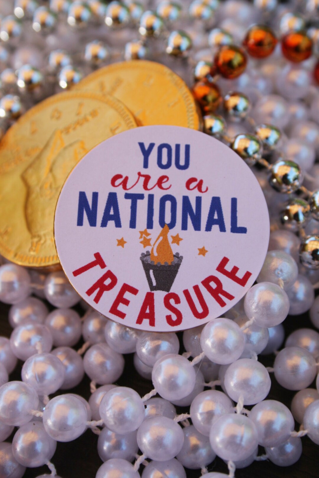 National Treasure Sticker // Chocolate Coin Sticker - Etsy