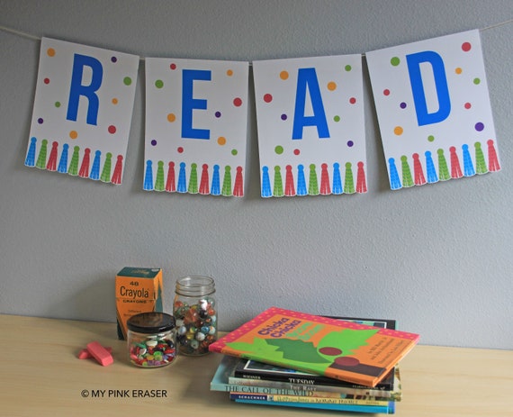 Classroom Read Banner // Reading Tassel Theme Banner - Etsy UK