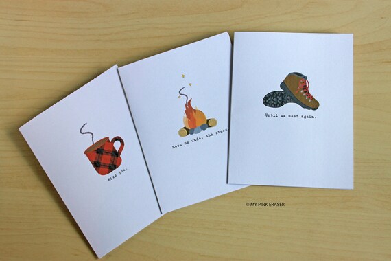 Outdoor Theme Card Set // Camping Theme Cards | Etsy