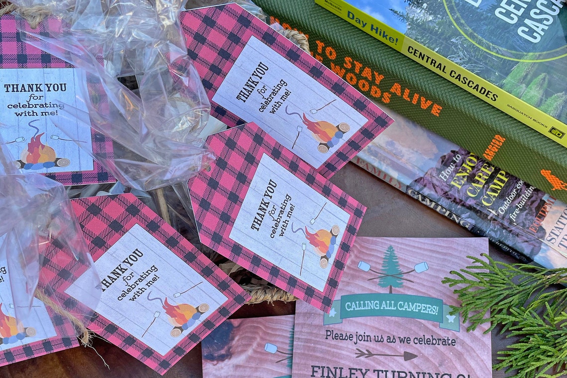 Lumberjack Theme Thank You Tag // Camping Theme Thank You Tag - Etsy