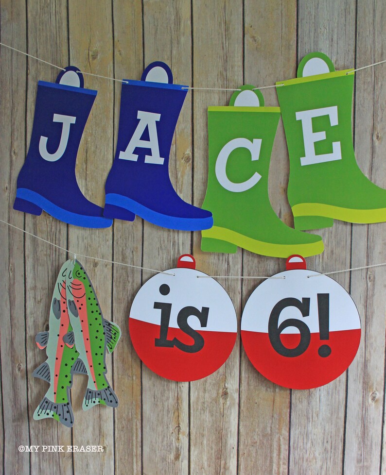 Fishing Theme Banner// Fishing Party - Etsy