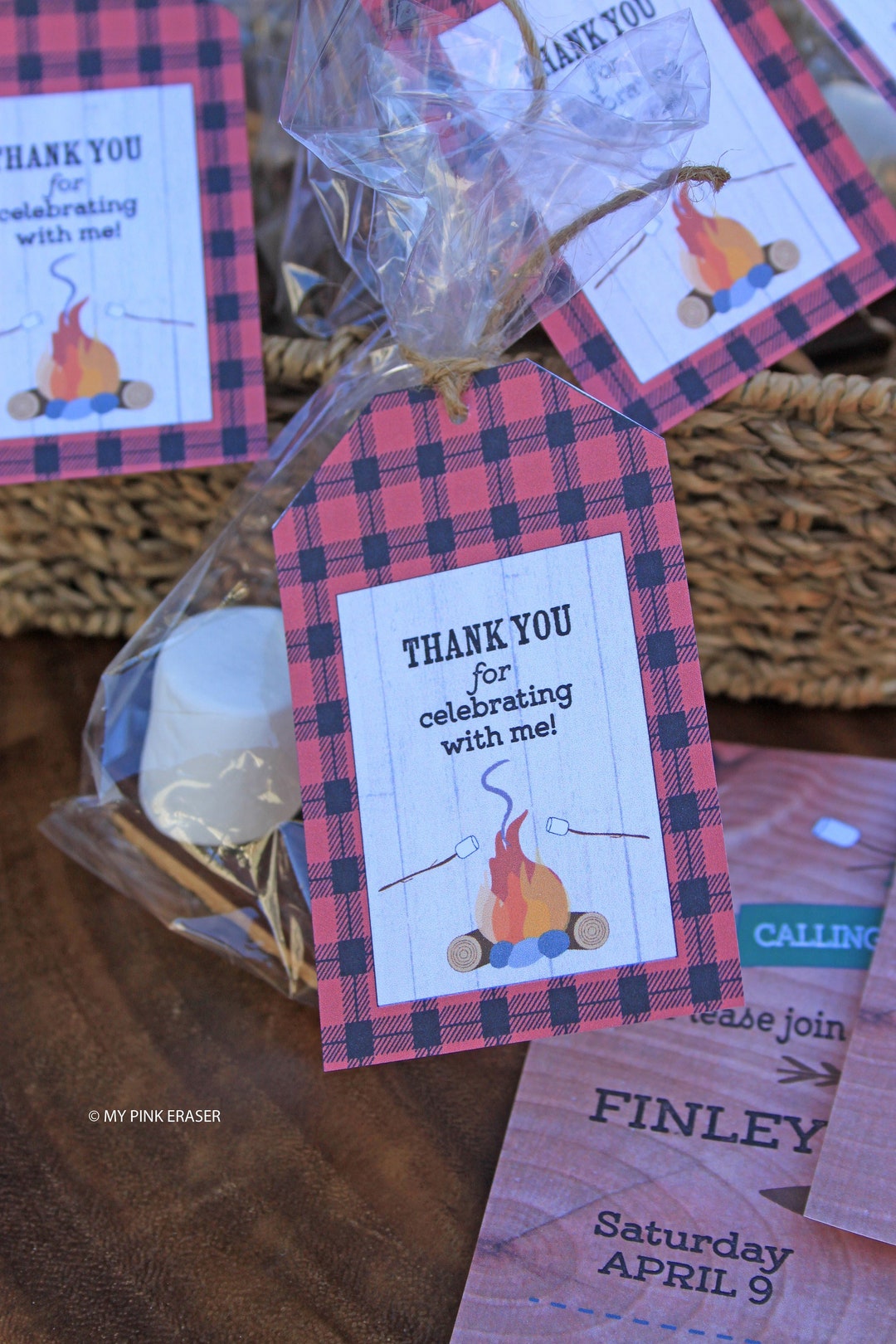 Lumberjack Theme Thank You Tag // Camping Theme Thank You Tag - Etsy