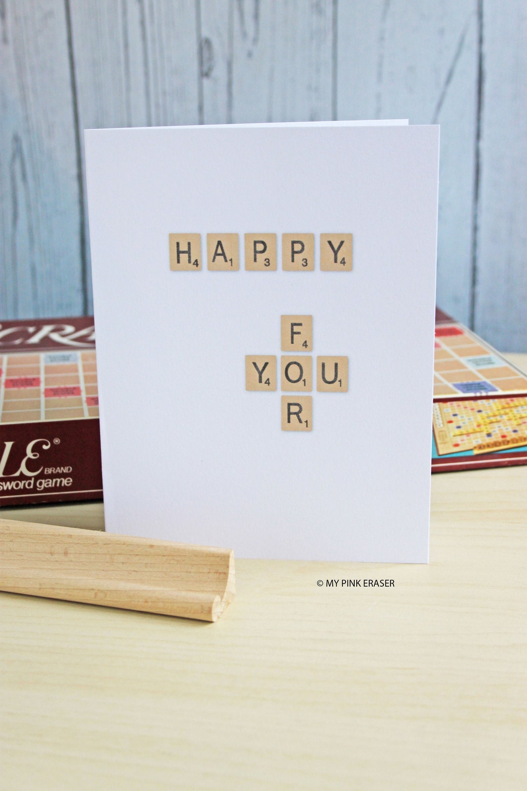 Scrabble Theme Card // Congratulation Card - Etsy