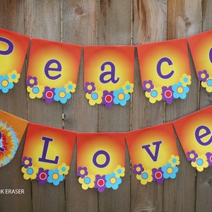 Peace and Love Banner //1960s Banner - Etsy