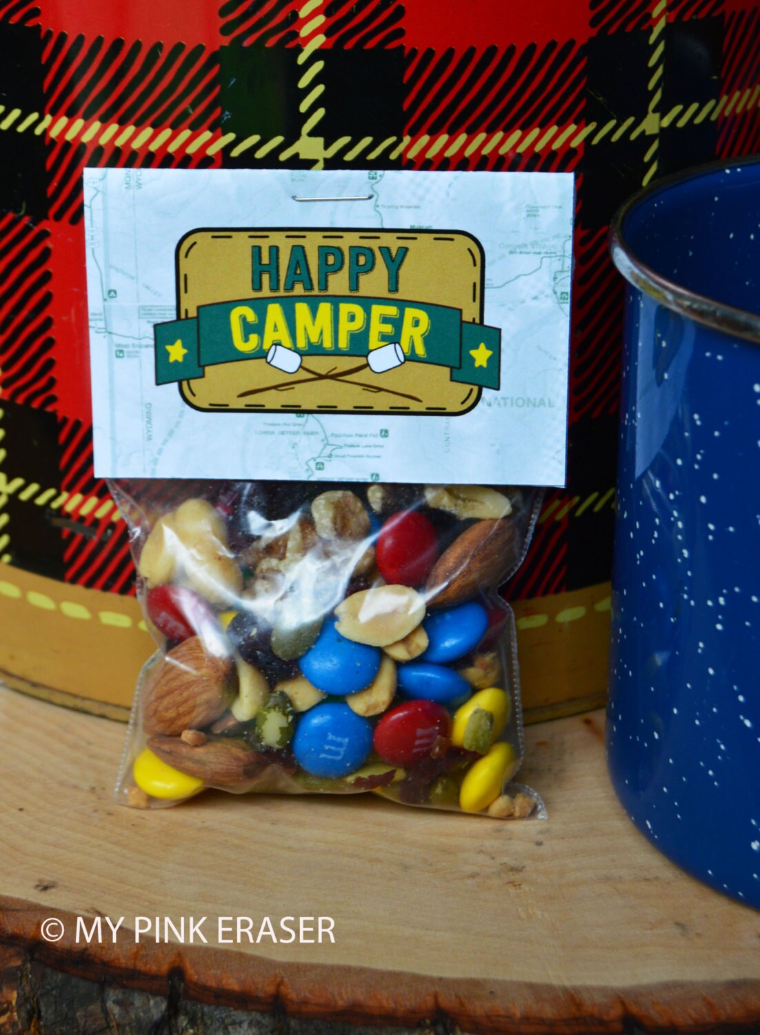 Happy Camper Topper // Retirement Party Favor Topper // Trail Mix Bag ...