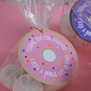 Donut Party Favor Tag // Donut Theme Favors - Etsy