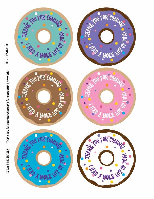 Donut Party Favor Tag // Donut Theme Favors - Etsy
