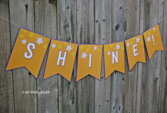Star themed banner // star and shine theme pennant | Etsy