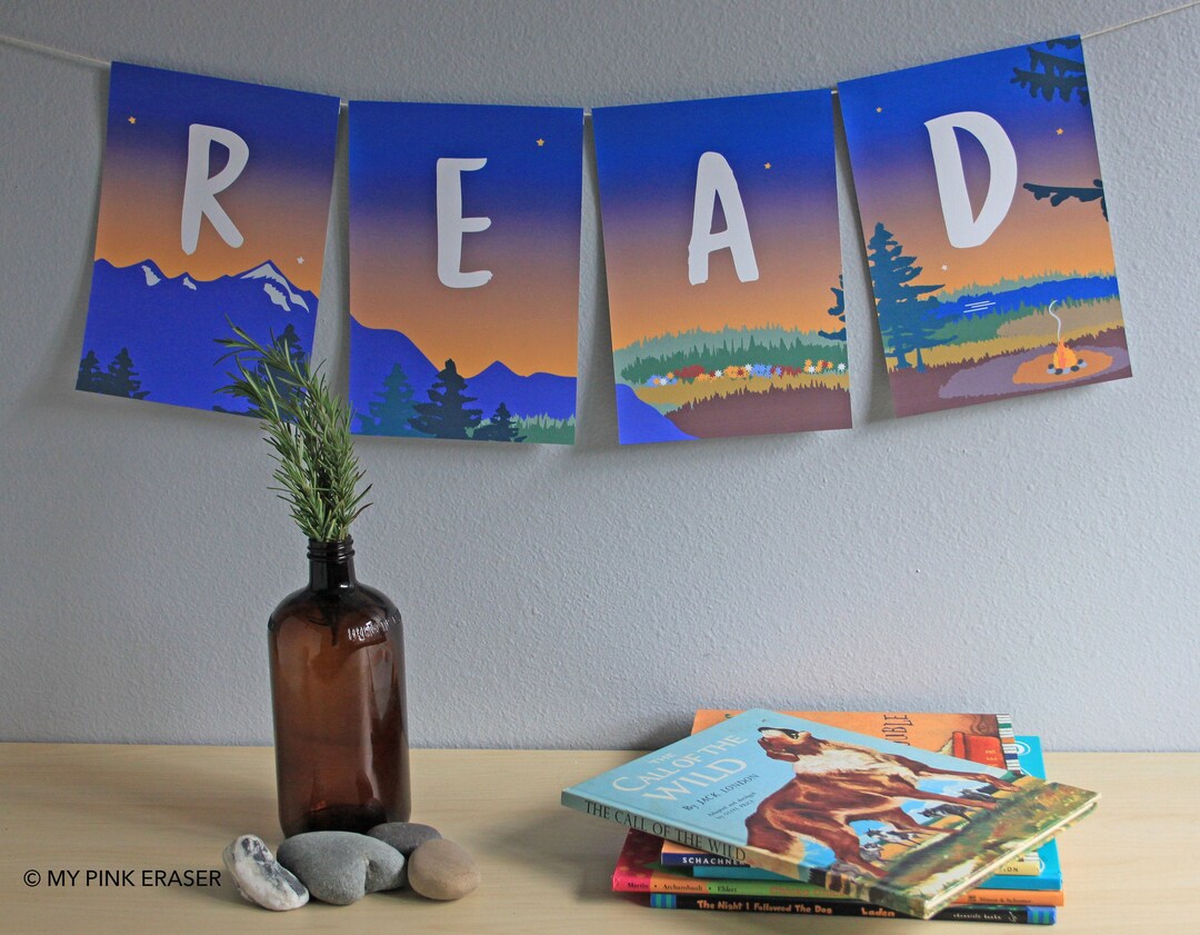Classroom Reading Banner // Reading Camping Theme Banner - Etsy