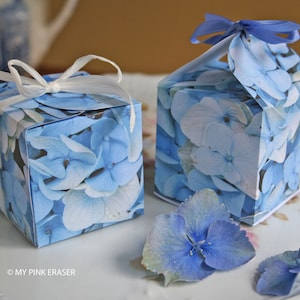 Hydrangea Favor Box // Hydrangea Flower Treat Box - Etsy