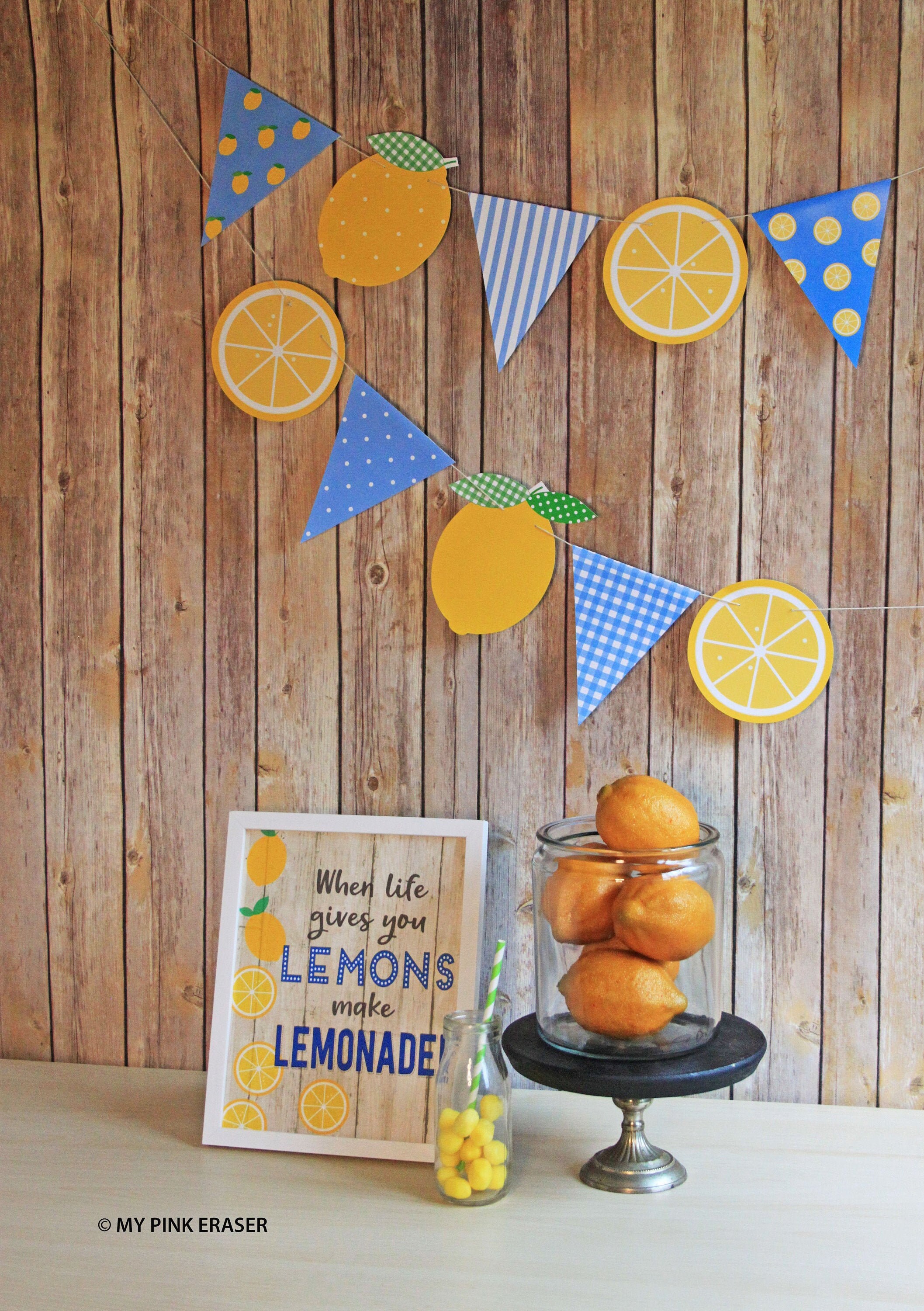 Lemon Banner // Lemon Pennant - Etsy