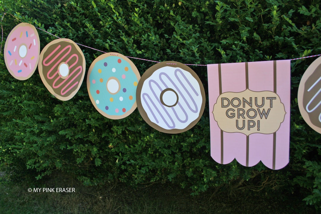 Donut Grow up Banner // Donut Party Decorations // Donut Theme // Donut ...