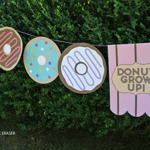 Donut Grow up Banner // Donut Party Decorations // Donut Theme // Donut ...