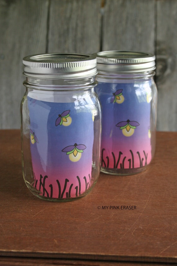 Firefly Jar Decor // Fireflies in a Jar Decoration - Etsy