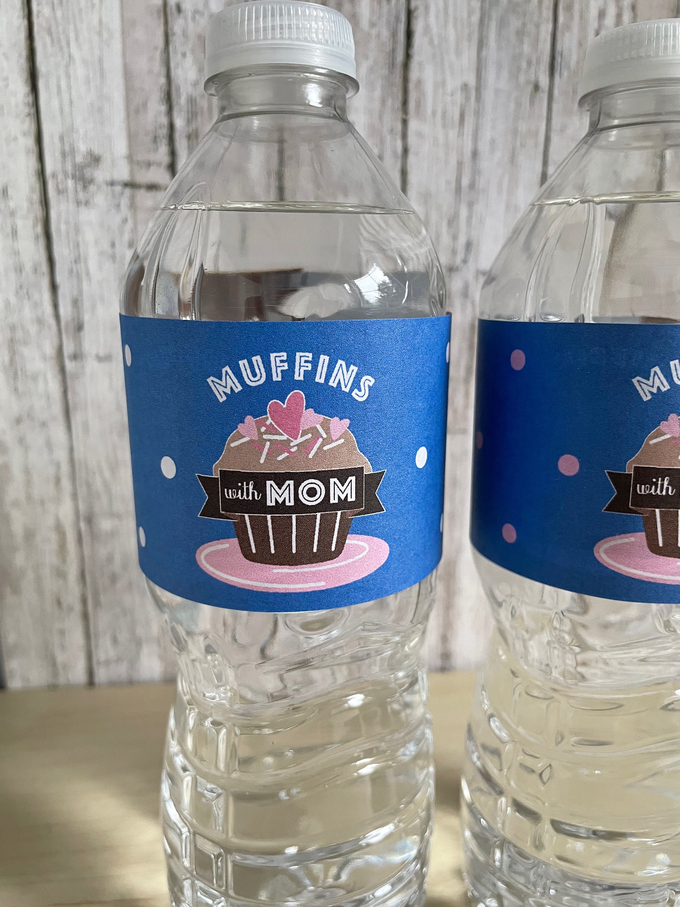 Muffins With Mom Water Bottle Label // Mom Water Bottle Wrap - Etsy