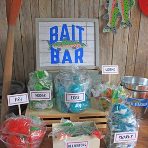 Fishing Theme Party// Bait Bar Sign - Etsy