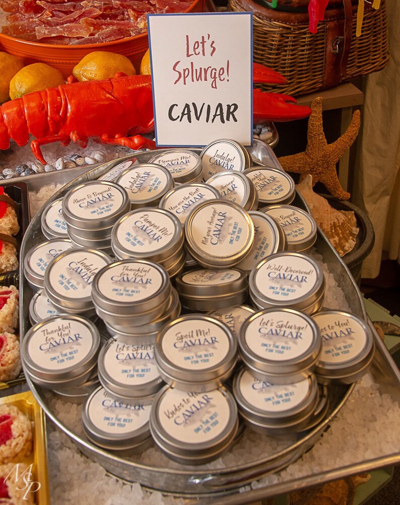 Caviar Candy Package Sticker // Caviar Candy Favor // Caviar Party ...