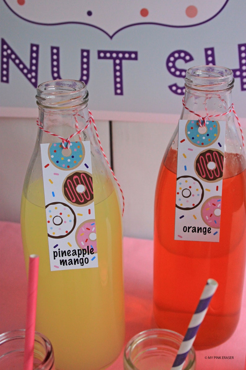 Personalized Donut Party Bottle Labels // Donut Theme // Custom Donut ...